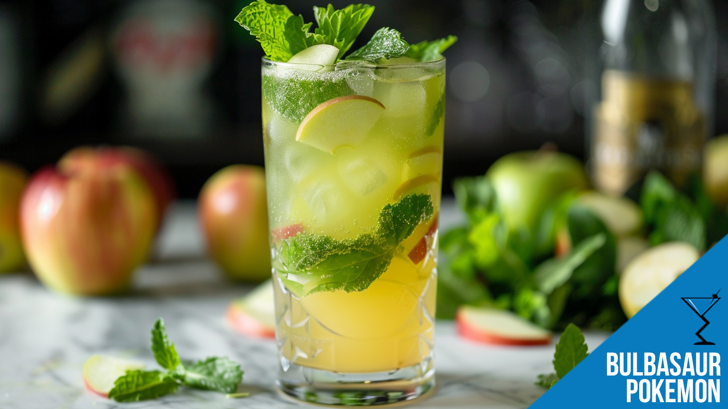 Bulbasaur Pokemon Cocktail Recipe - Green Apple Mojito Delight